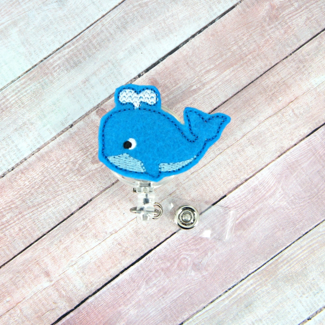Whale Badge Reel - Whale Badge Holder - Nurse Badge Reel - Feltie Badge ...