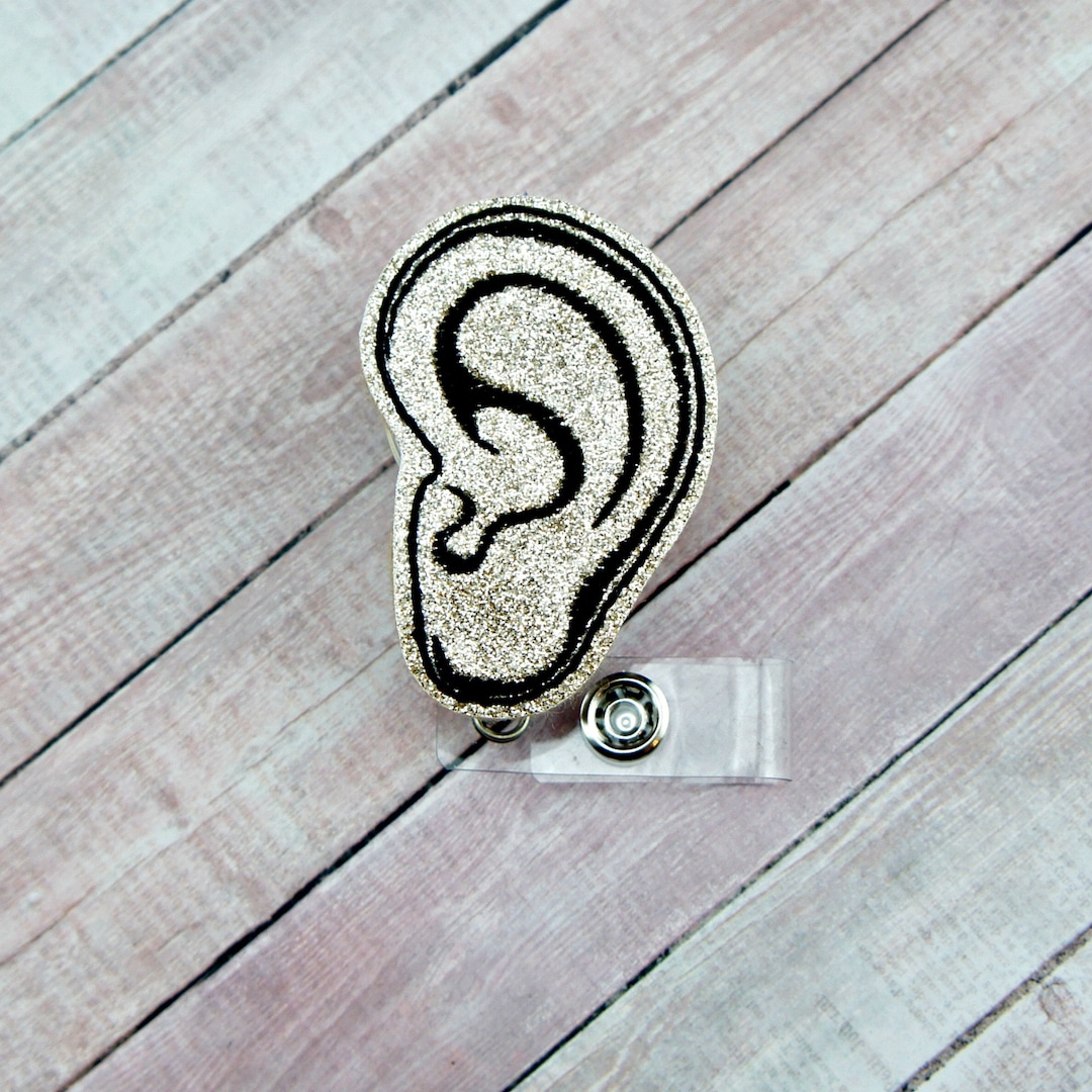 Audiologist Badge Reel - Ear Badge Reel - Glittery Badge Reel - Badge ...
