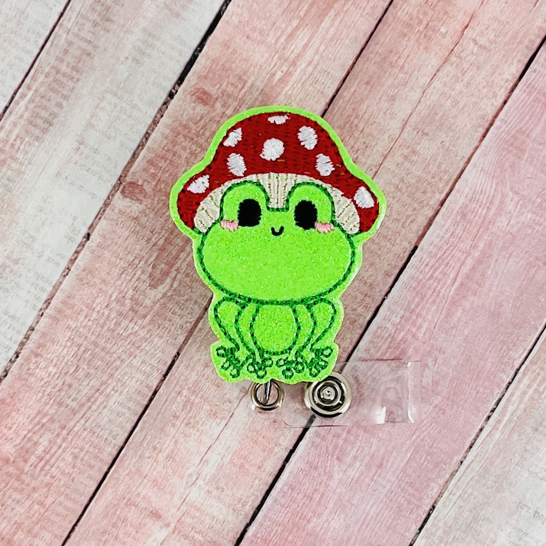 Mushroom Frog Badge Reel, Spring Badge Pull, Retractable ID Badge ...