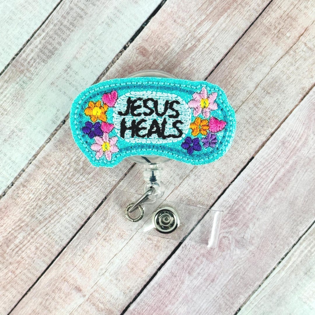 Jesus Heals Nurse Badge Reel, Medical Badge Holder, Jesus Badge ...