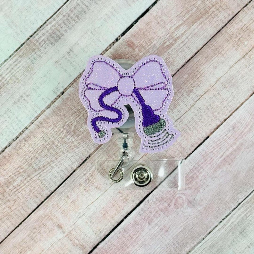 Purple Ultrasound Tech Bow Badge Reel, Sonogram Badge Reel, Labor and ...