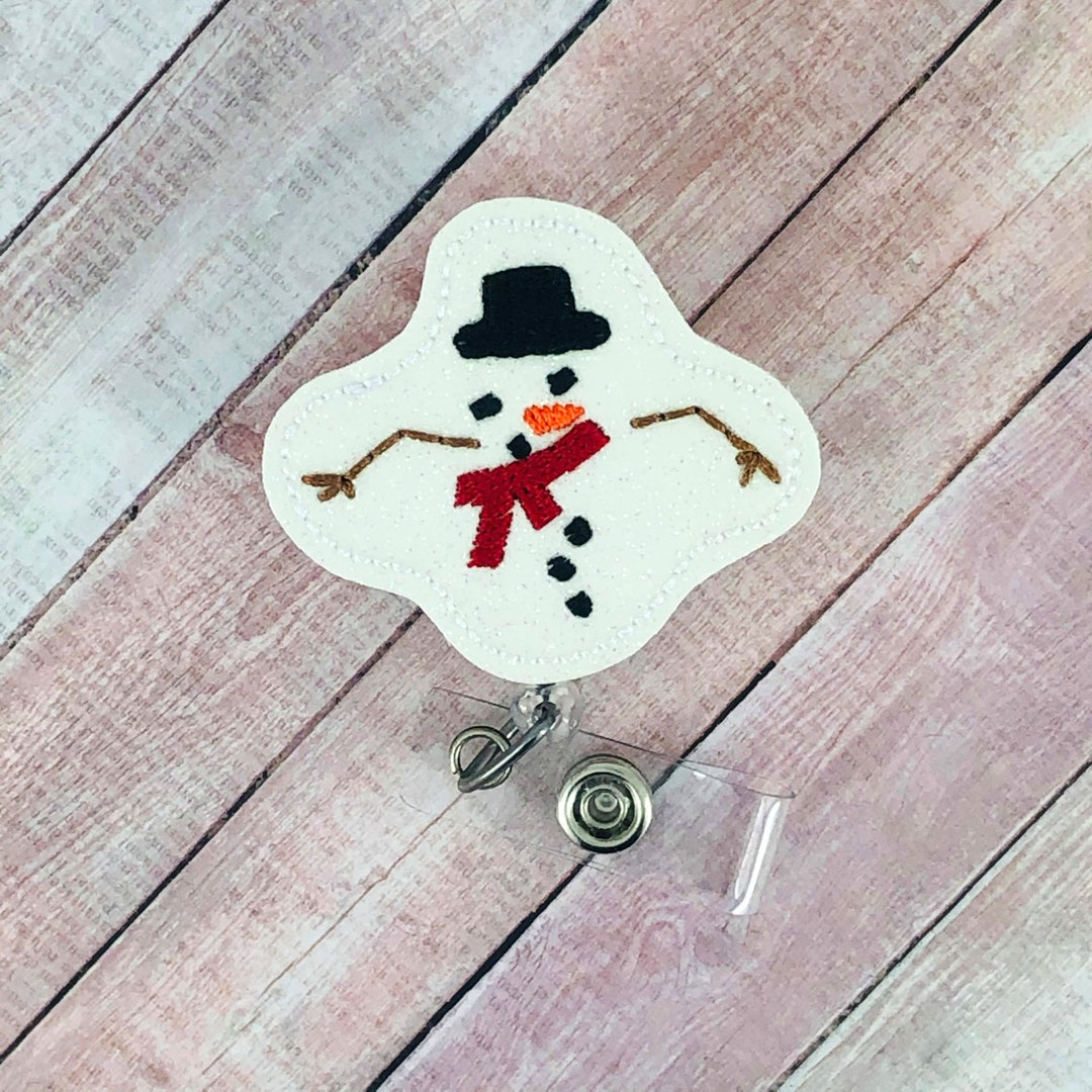 Melting Snowman Badge Reel Bobina per badge invernale - Etsy Italia
