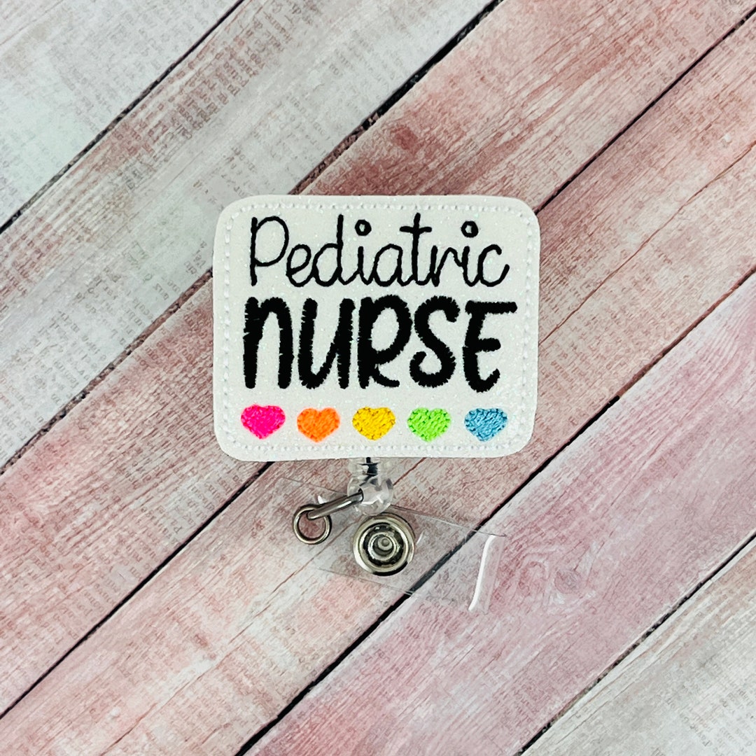 Pediatric Nurse Badge Reel, PEDS Badge Holder, Retractable ID Badge ...