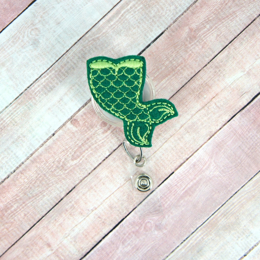 Mermaid Badge Reel - Mermaid Tail Badge Holder- Summer Badge Reel ...
