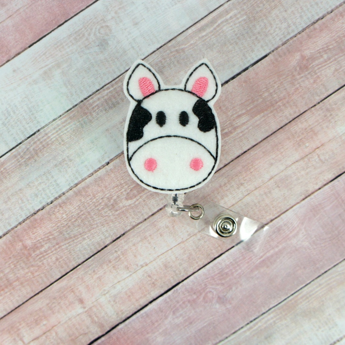 Cow Badge Reel, Pediatric Badge, Nurse Retractable ID Badge Holder ...