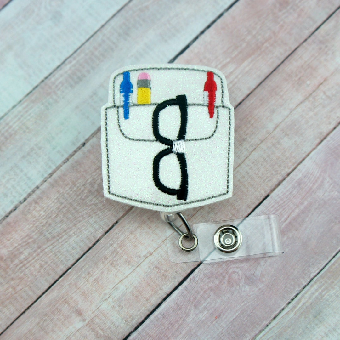 Pocket Protector Badge Reel - Nerdy Badge Holder - Science Badge Reel ...