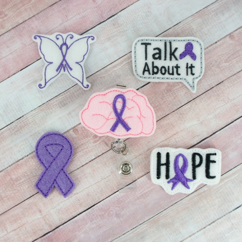 Epilepsy Awareness Badge Reel, Alzheimers Awareness Badge, Cystic ...