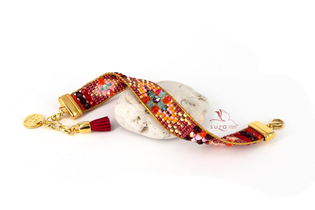 Gift for Her Loomed Beaded Bracelet Sundance Style by Suza - Etsy