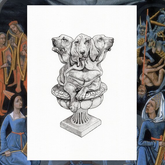 A4 Fine Art Print cerberus Original Artwork by Mollie - Etsy