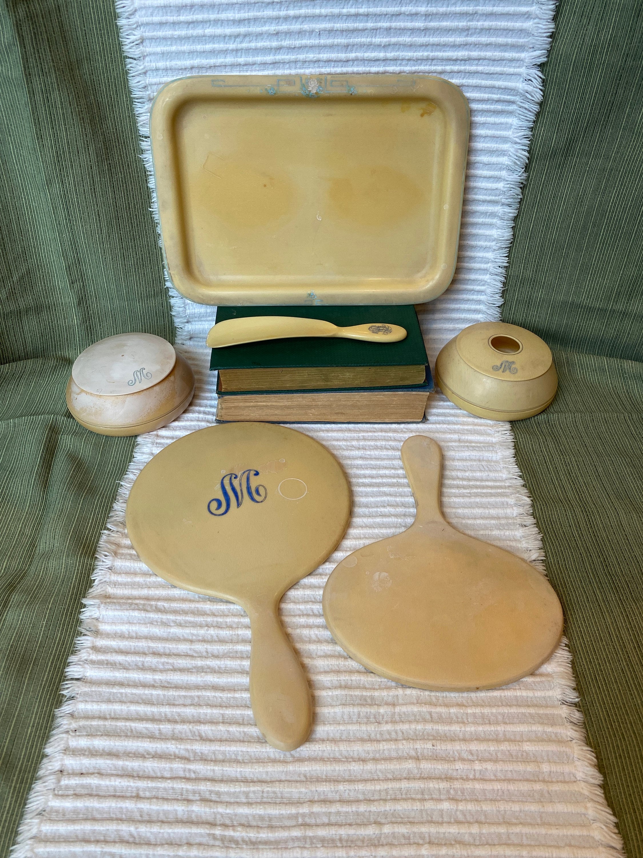 Vintage 8 Piece Bakelite / Celluloid Vanity Set, Art Deco, 1920 - 1940 ...