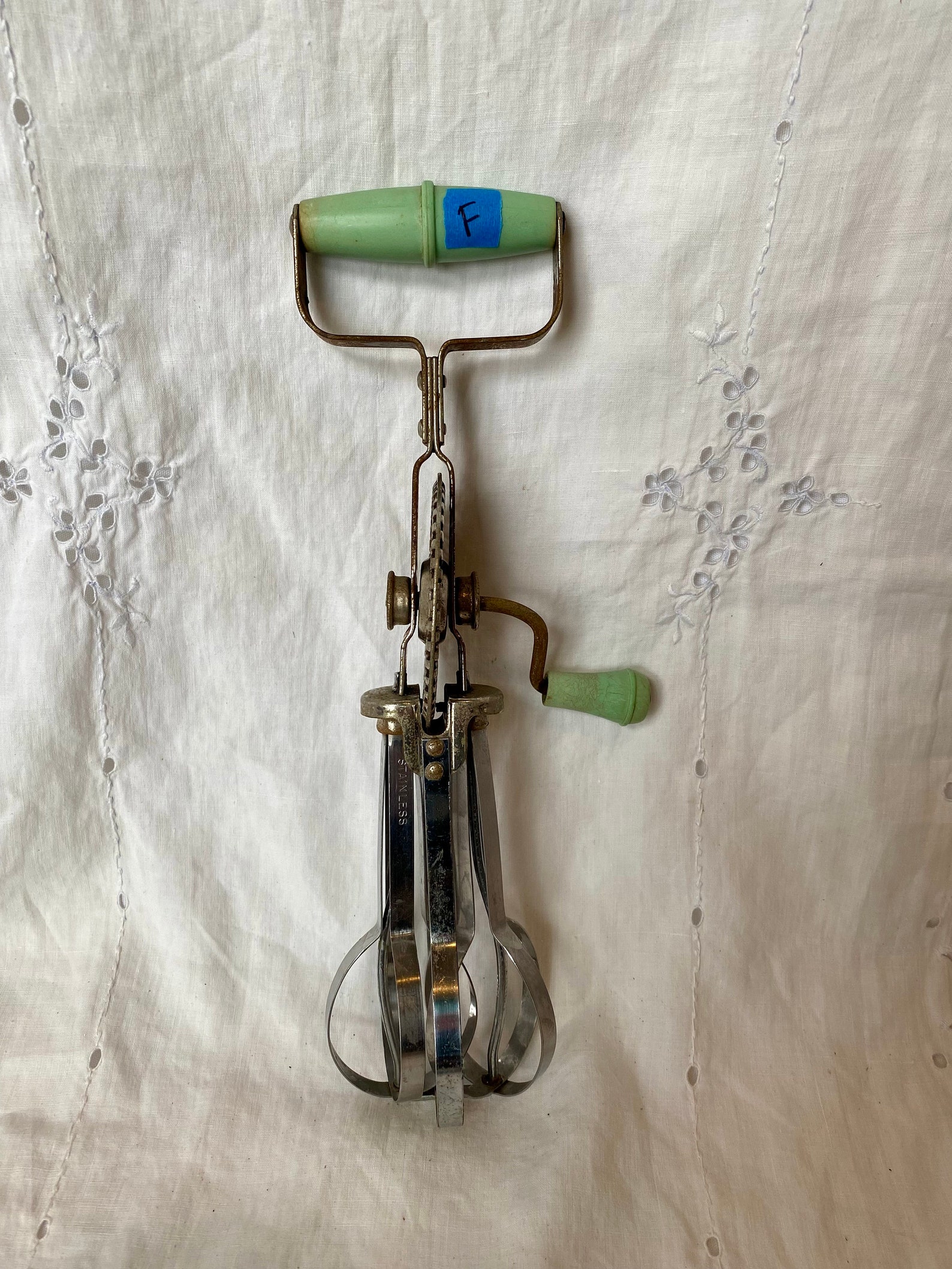 Antique Hand Mixer Egg Beater Green Handle Your Choice, Rustic ...