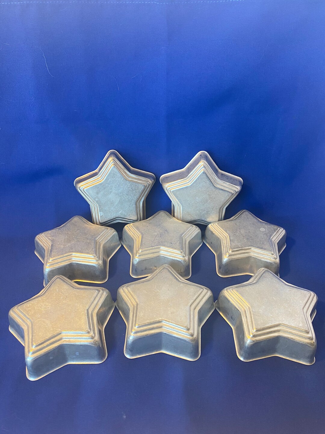 8 Vintage Metal Star Molds, 3 1/2 Inch, Candle, Tart, Soap, Cake, Candy ...