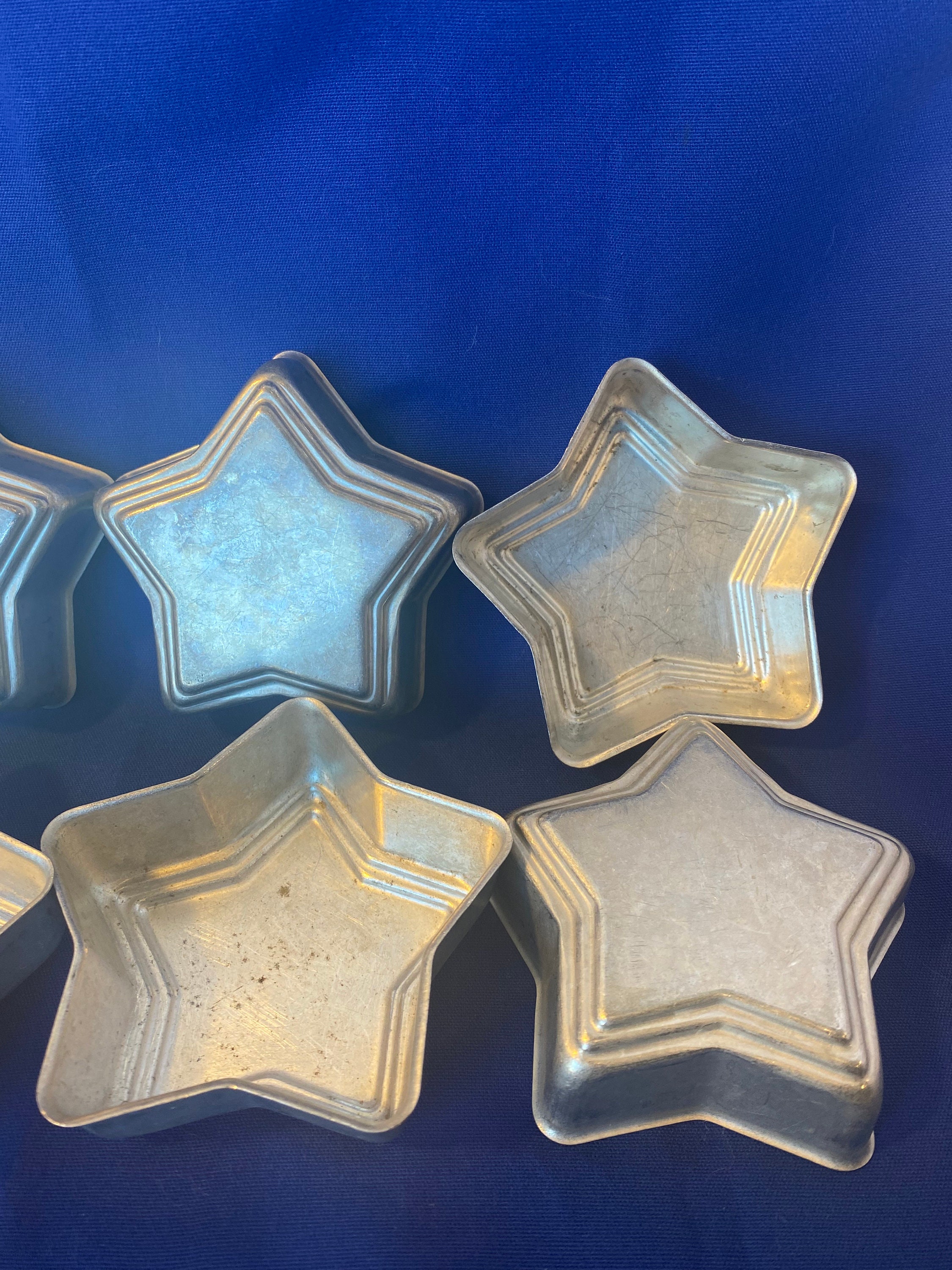 8 Vintage Metal Star Molds, 3 1/2 Inch, Candle, Tart, Soap, Cake, Candy ...