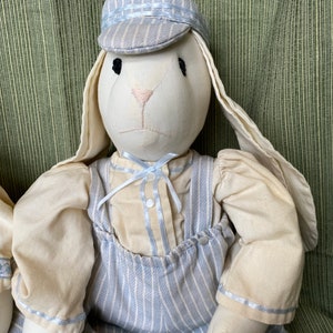 Vintage Muslin Bunny 20 Inch Rabbit Dolls Boy and Girl, Matching ...