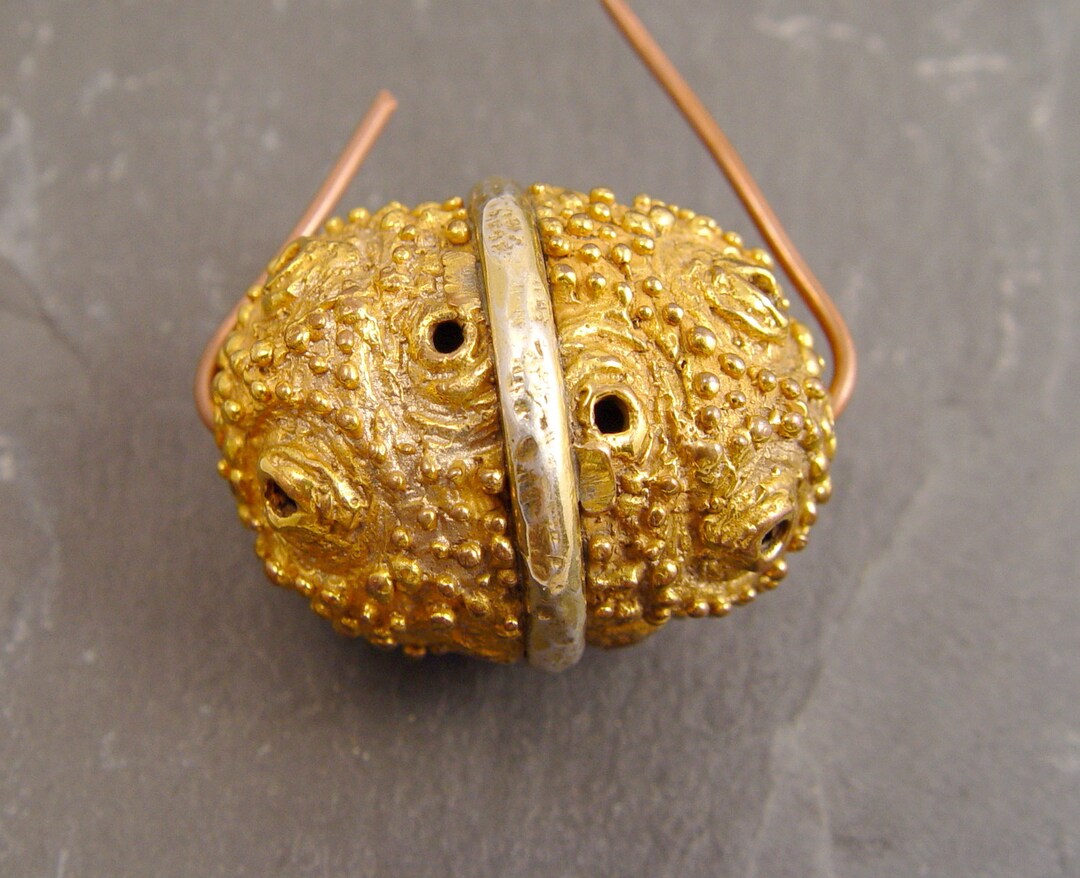 Bronze Large Metal Bead One of A Kind Artisan Bead Funkey AND - Etsy