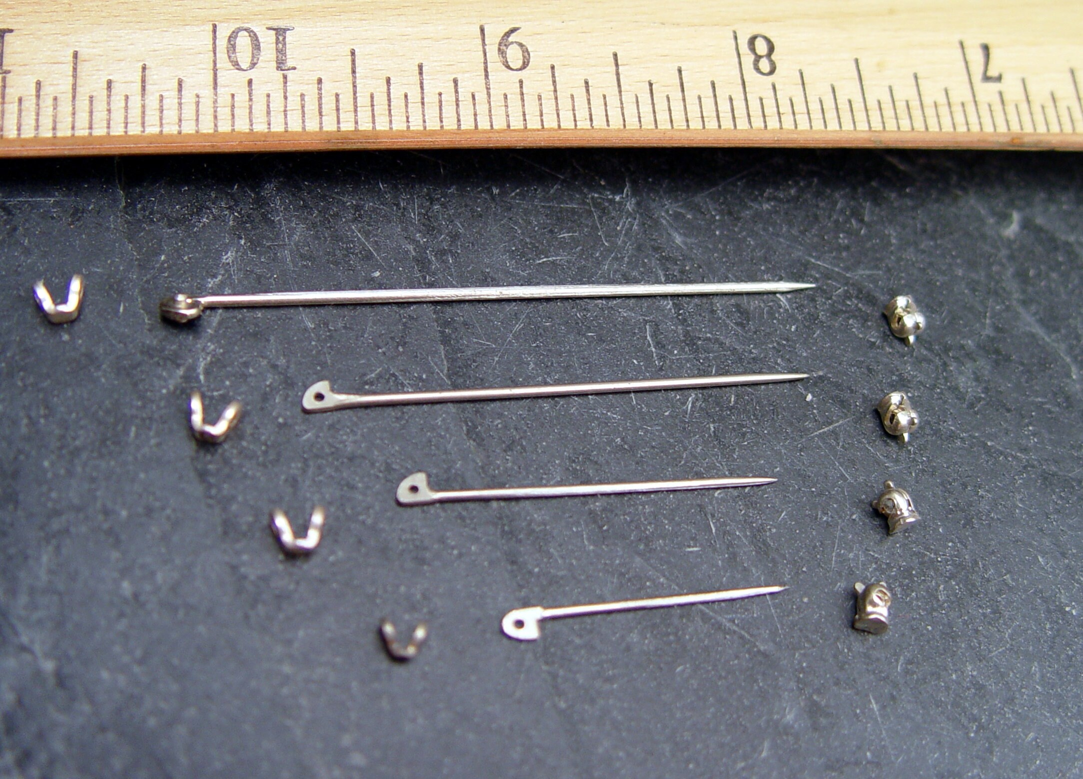 STERLING SILVER Pin or Brooch Backs ONE Complete Set for Repairs or New ...