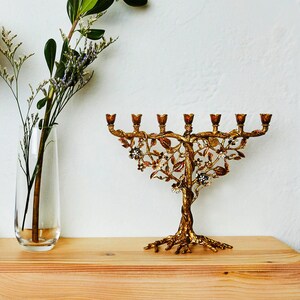Menorah 7 Branch Tree of Life Menorah Modern Reminder of the Temple ...