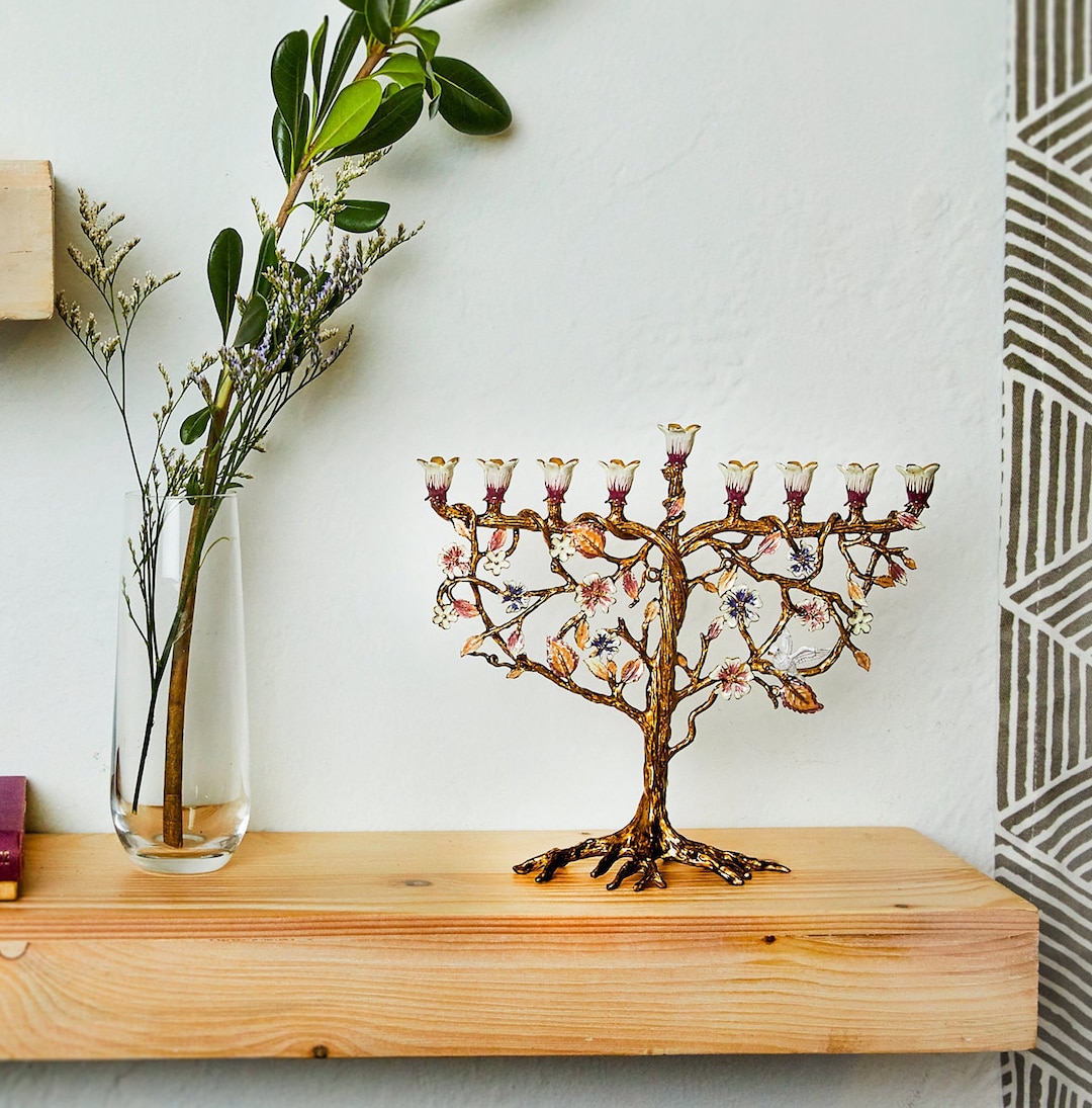 Tree of Life Menorah – Floral Hanukkah Chanukiah, Jewish Gift - Etsy