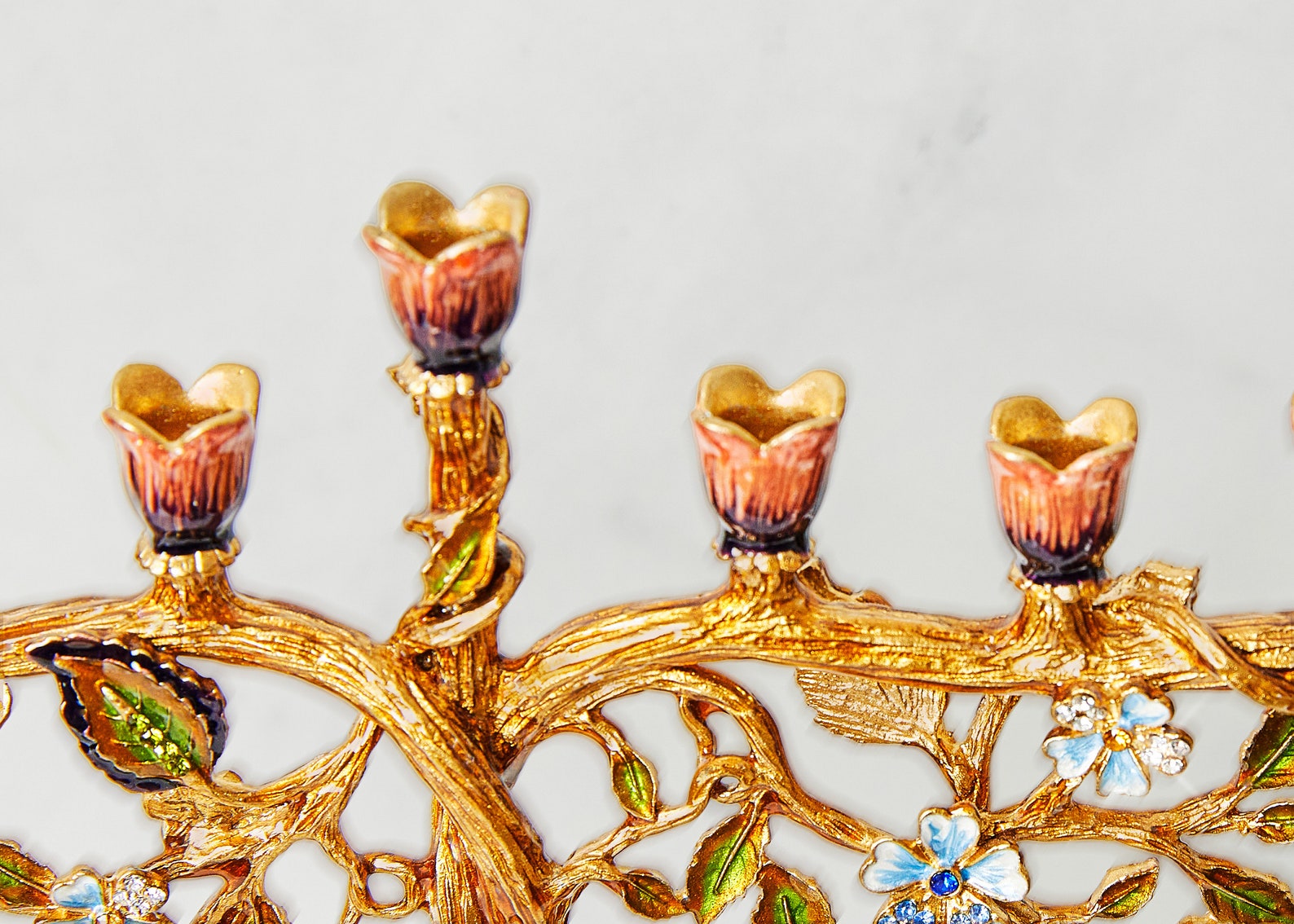 Jewish Hanukkah Menorah Flower on Vine. Hand Painted - Etsy