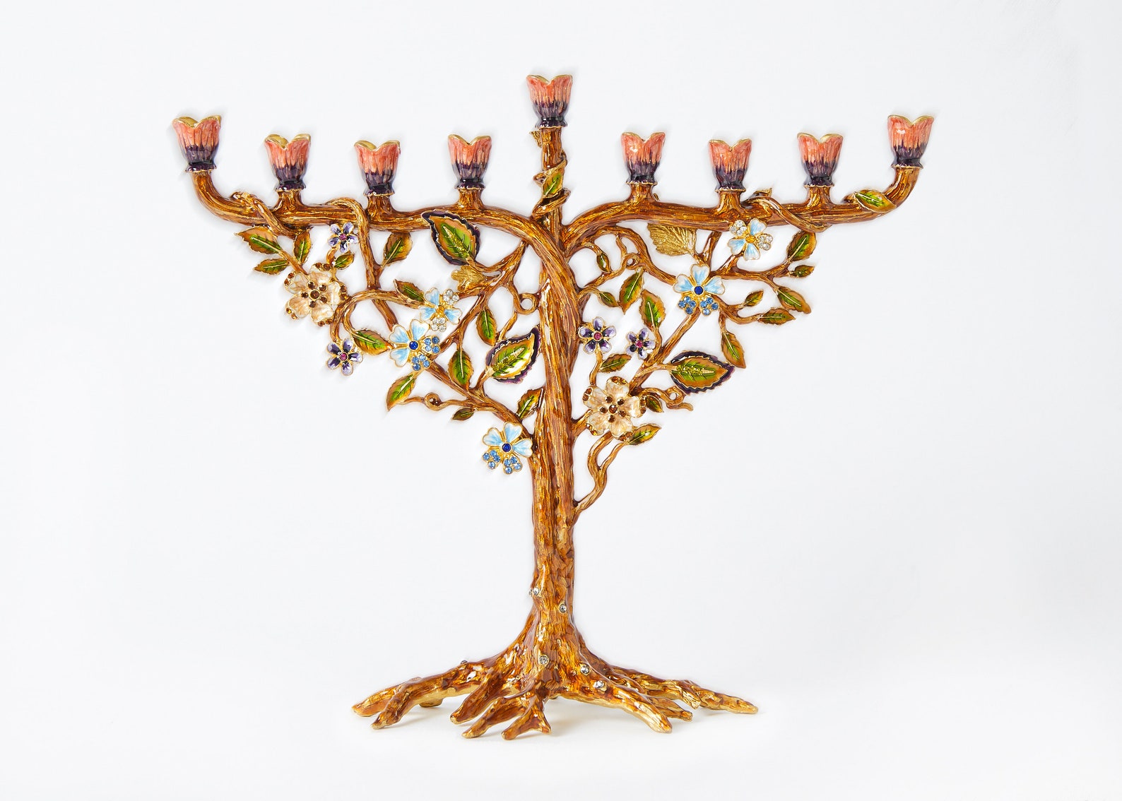 Jewish Hanukkah Menorah Flower on Vine. Hand Painted - Etsy
