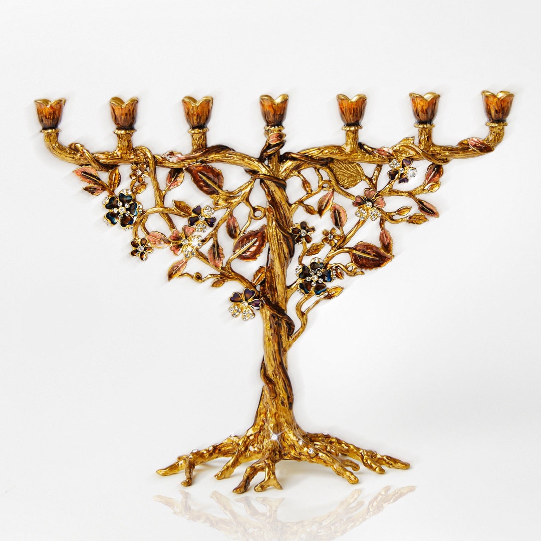 Menorah 7 Branch Tree of Life Menorah Modern Reminder of the Temple ...