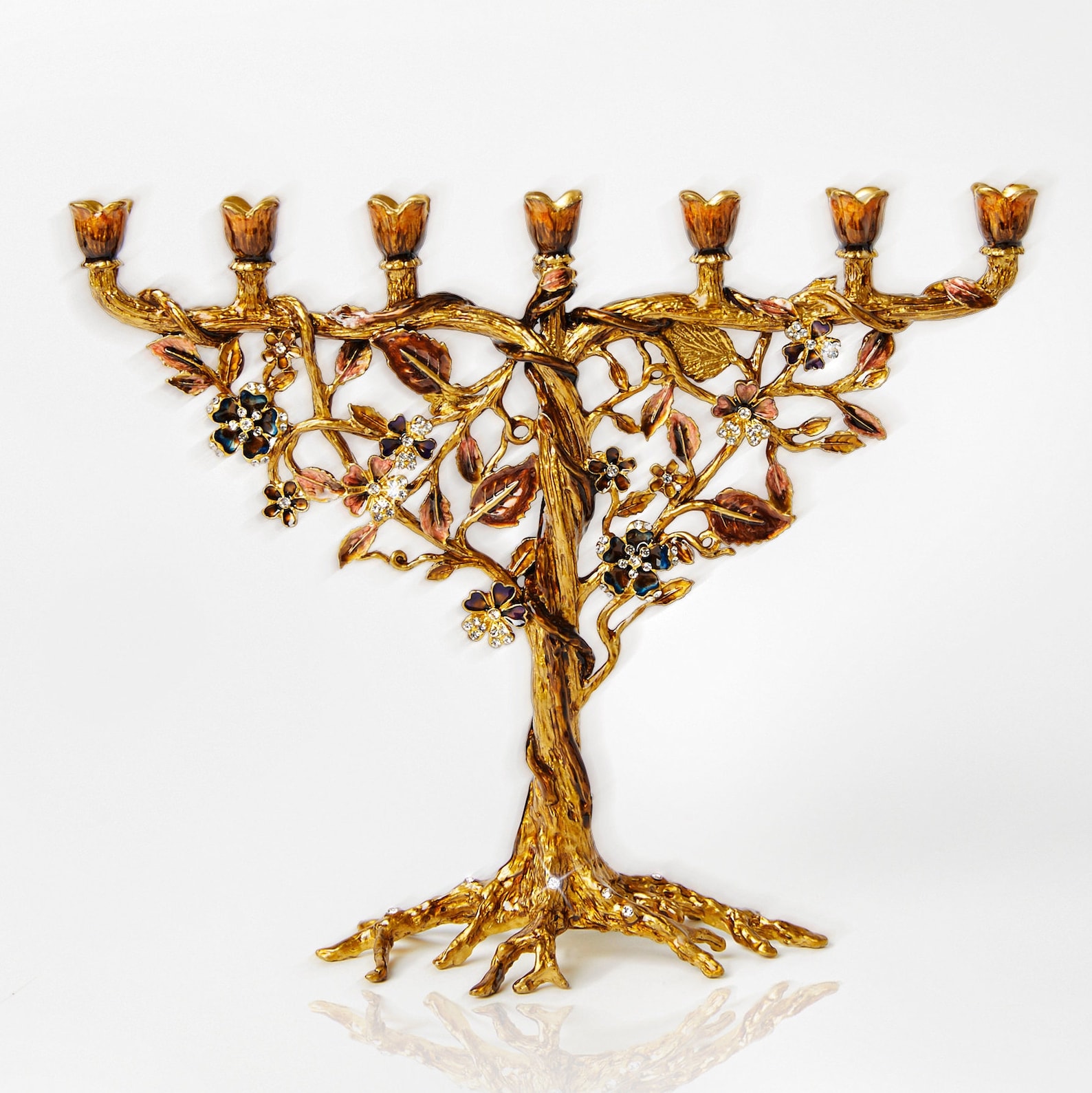 Menorah 7 Branch Tree of Life Menorah Modern Reminder of the Temple ...