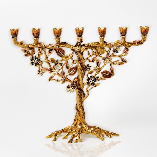 Menorah 7 Branch Tree of Life Menorah Modern Reminder of the - Etsy