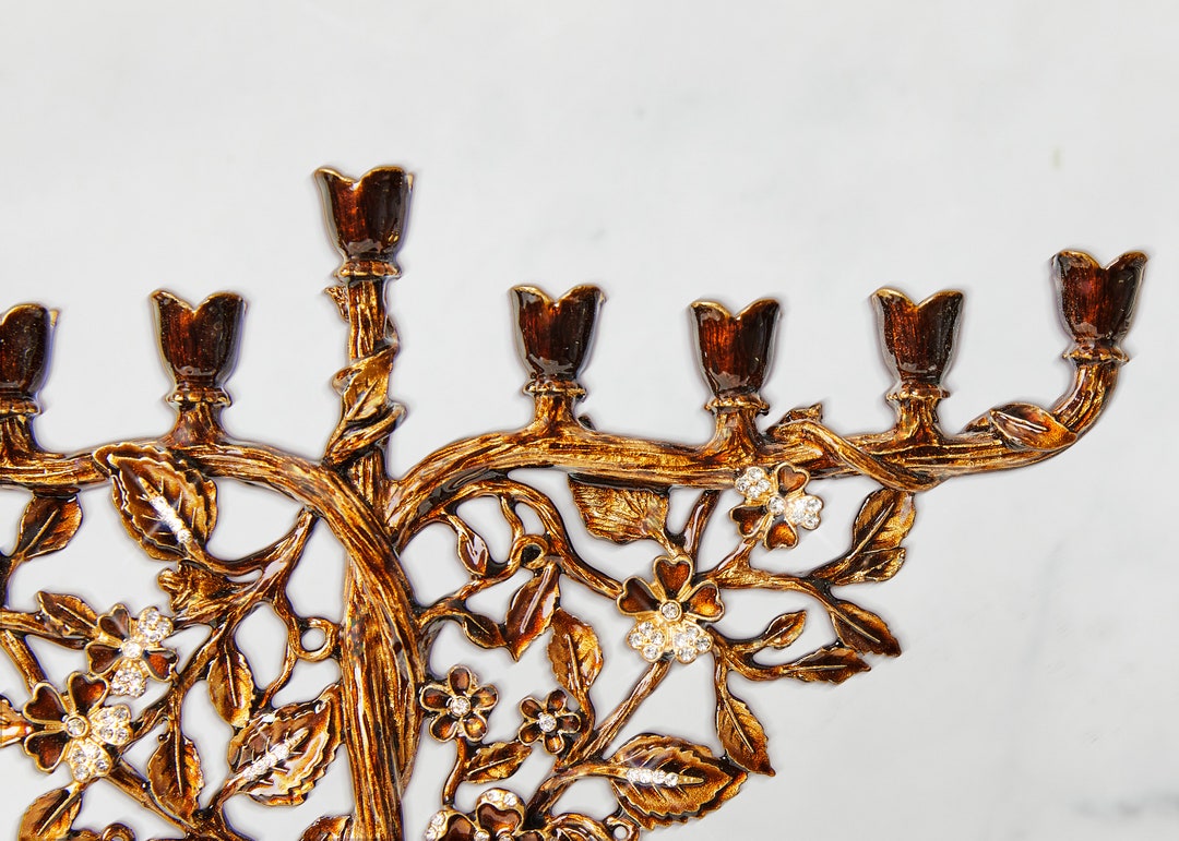 Jewish Hanukkah Menorah Tree of Life Floral Design ꧂ - Etsy