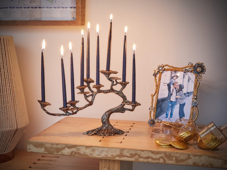 Bonsai Tree Menorah: Rustic Modern Hanukkah Decoration - Etsy