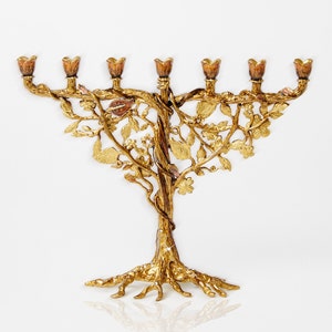 Menorah 7 Branch Tree of Life Menorah Modern Reminder of the Temple ...