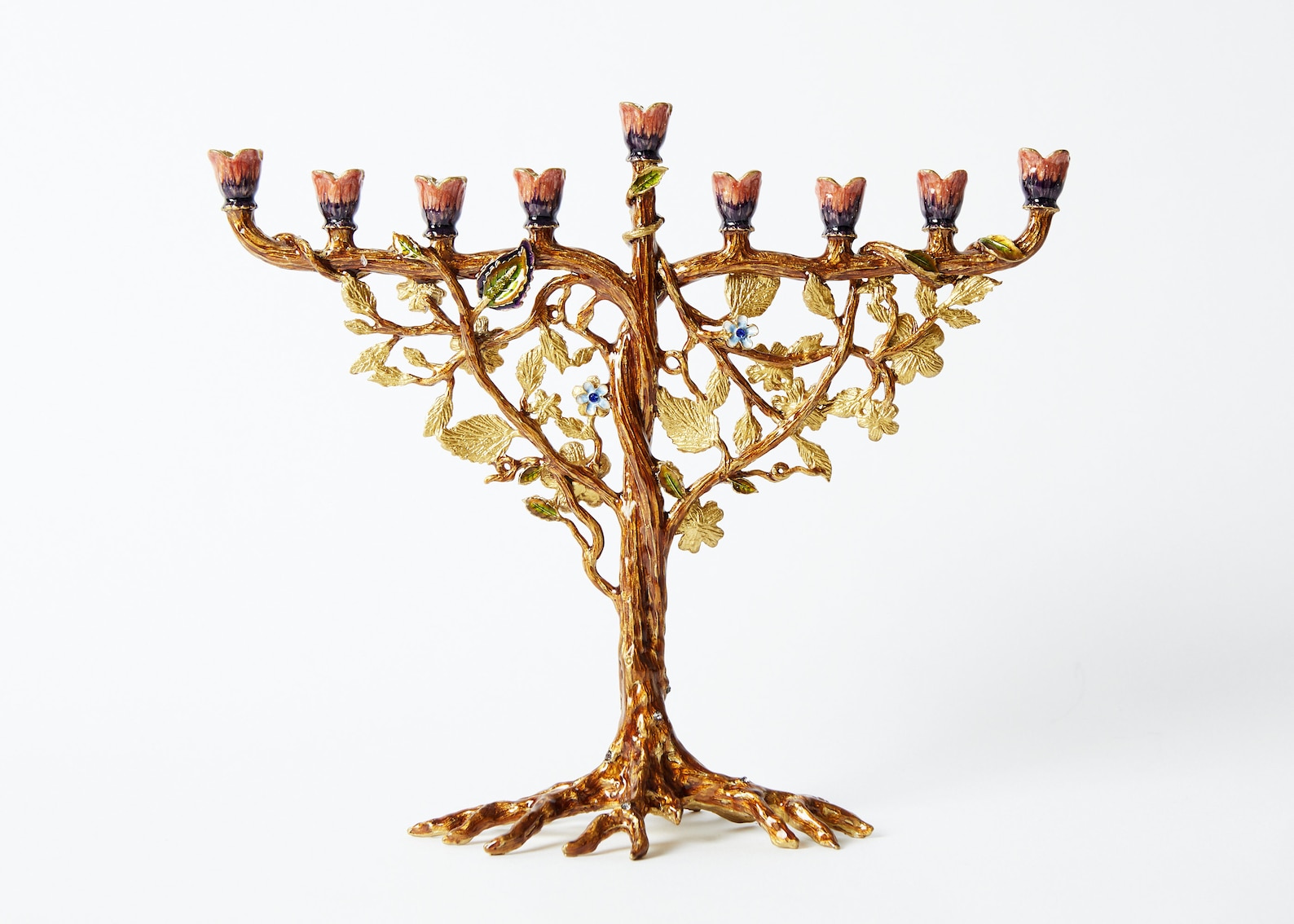 Jewish Hanukkah Menorah Flower On Vine. Hand Painted | Etsy