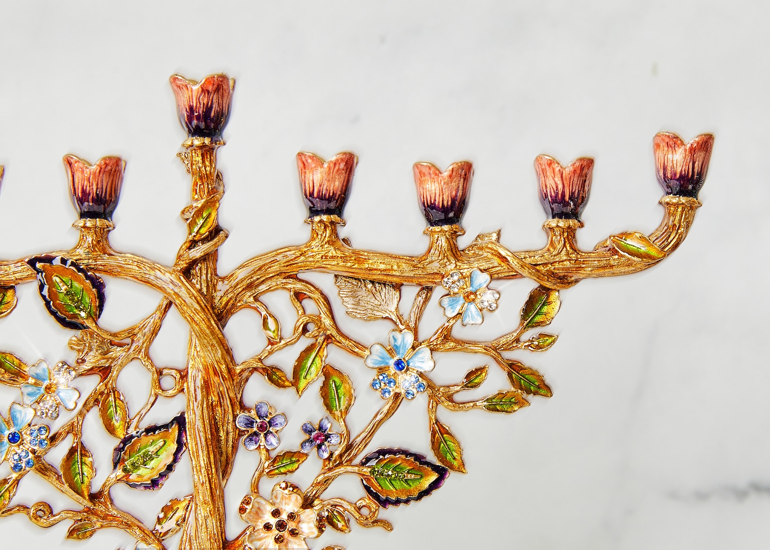 Jewish Hanukkah Menorah Flower on Vine. Hand Painted - Etsy