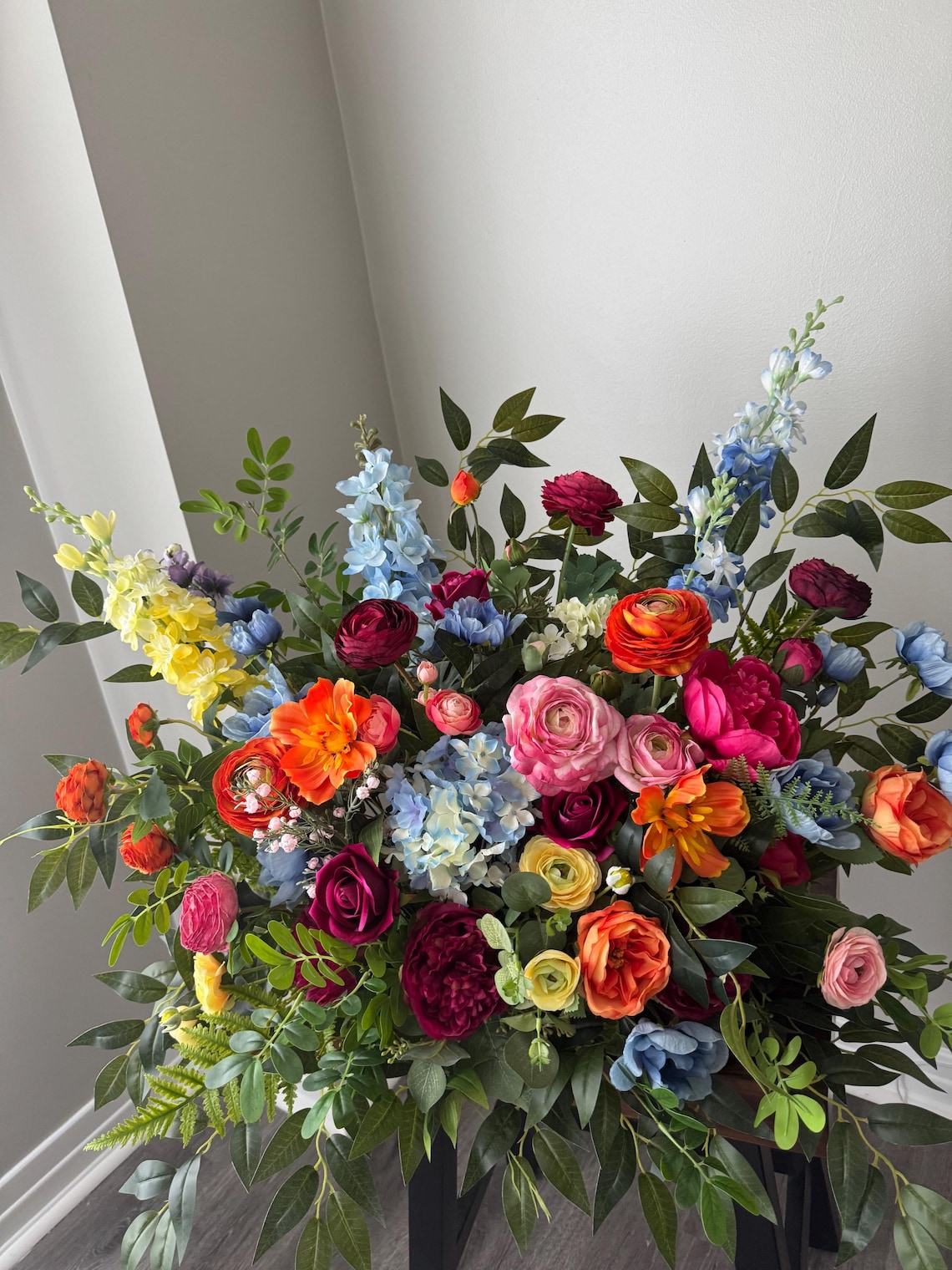 Wedding Floor Arch Free Standing Arch Arrangement Wild Flowers Aisle ...