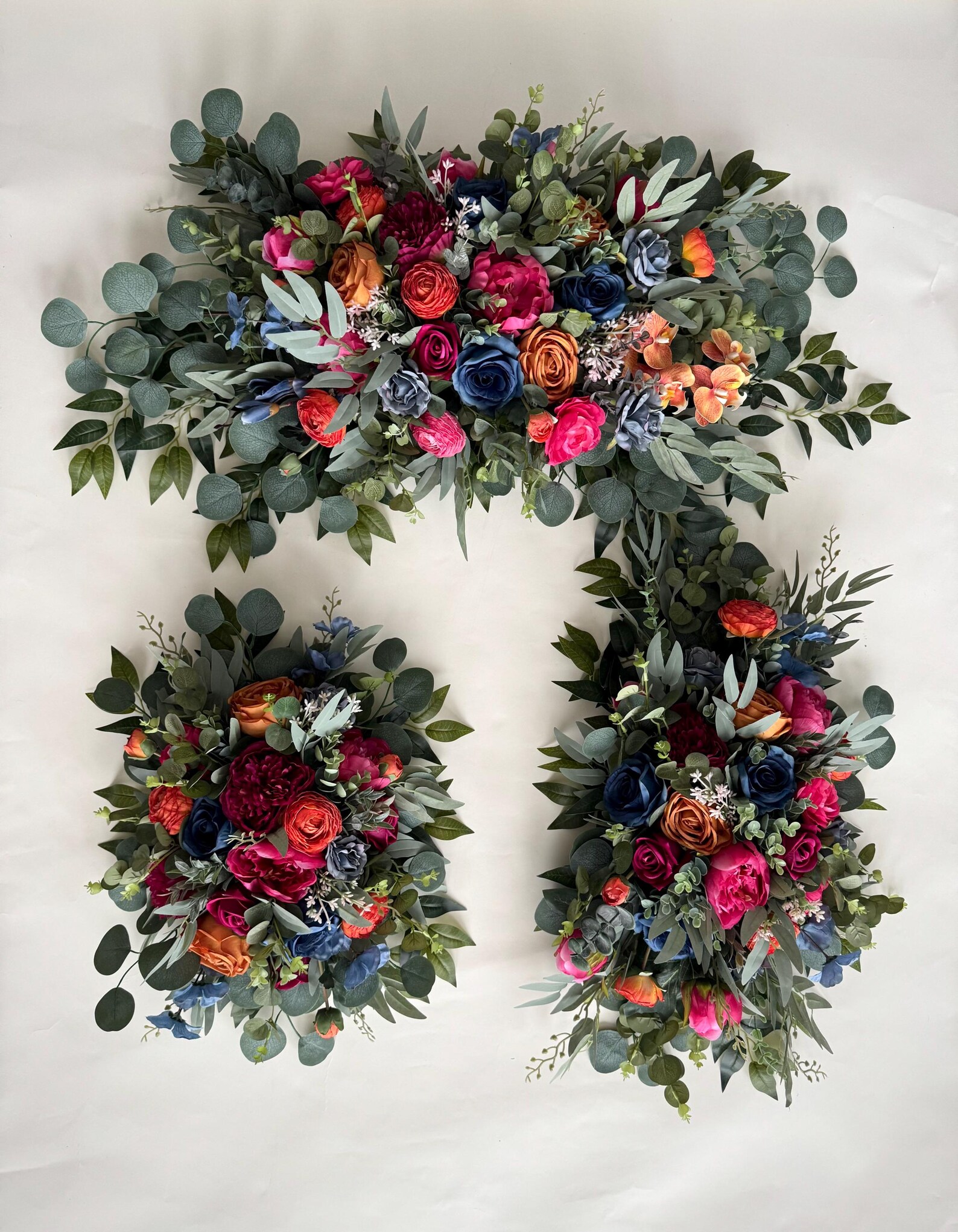 Wedding Arch Gem Colors Arch Flowers Hot Pink Wild Flowers Arch ...