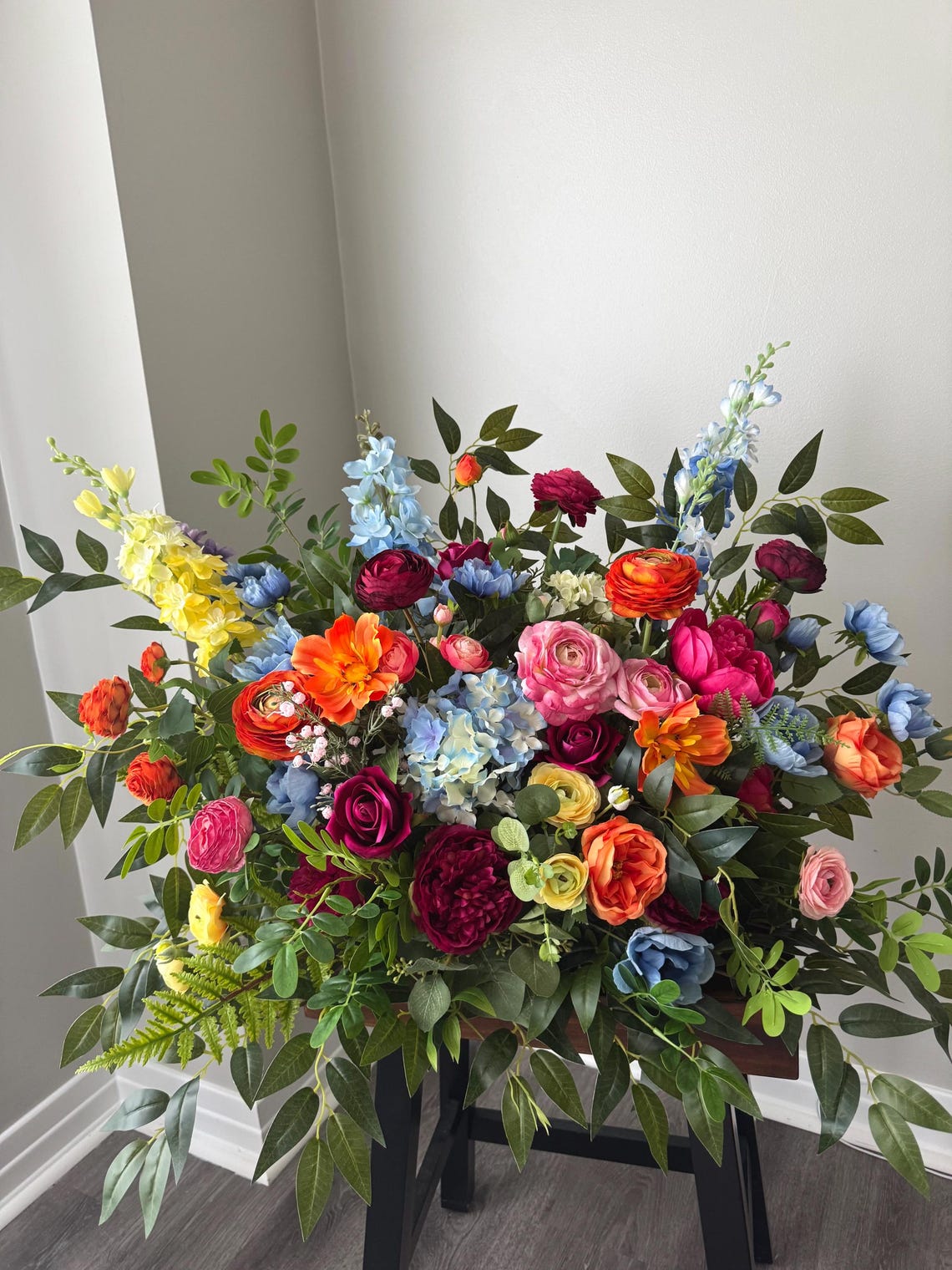 Wedding Floor Arch Free Standing Arch Arrangement Wild Flowers Aisle ...