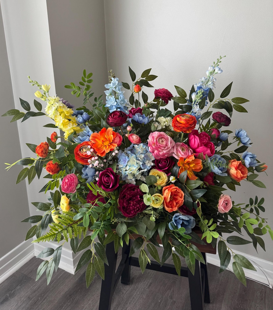 Wedding Floor Arch Free Standing Arch Arrangement Wild Flowers Aisle ...