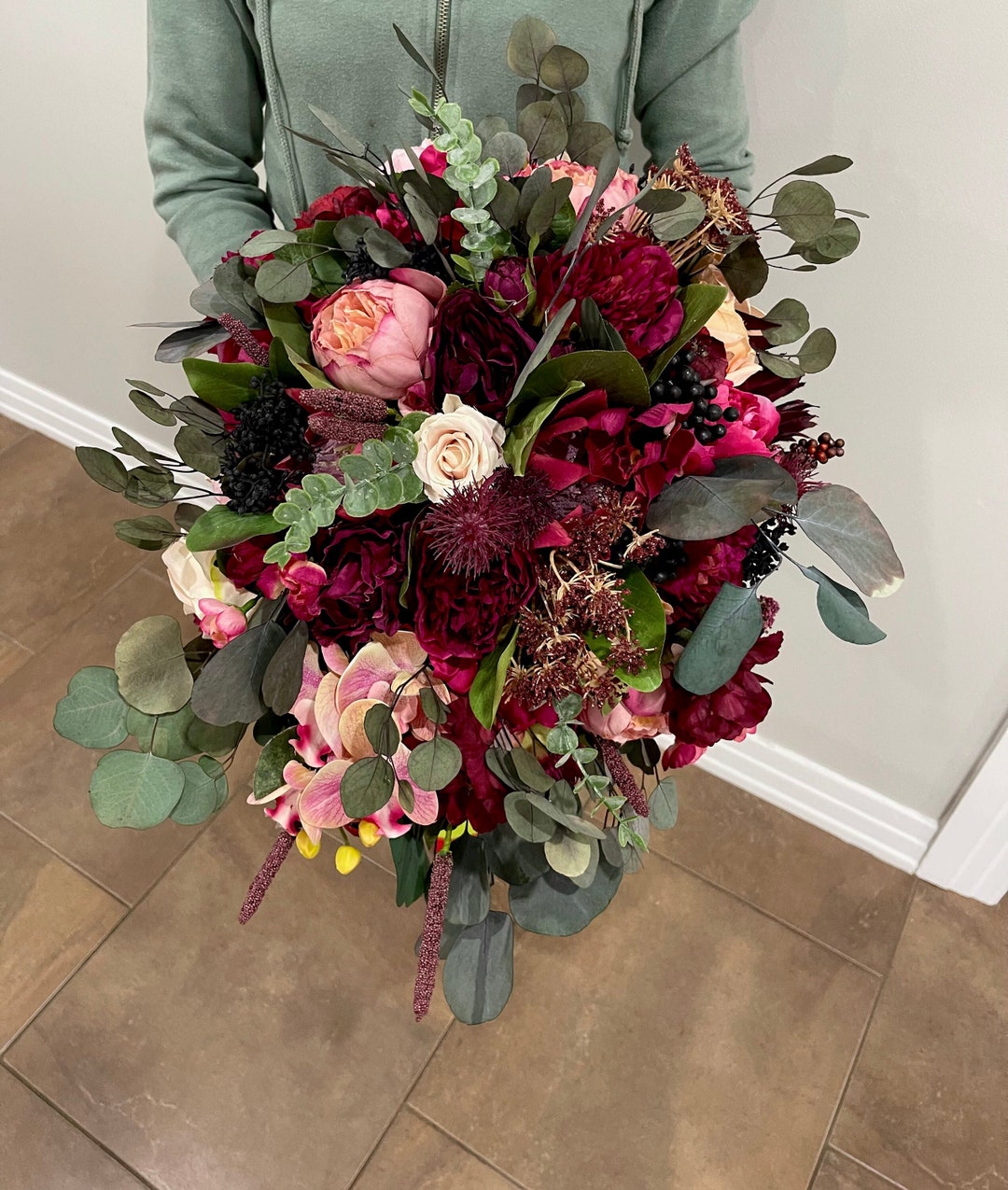 Viva Magenta Fuchsia Bridal Bouquet Bouquets Burgundy Black Wedding ...