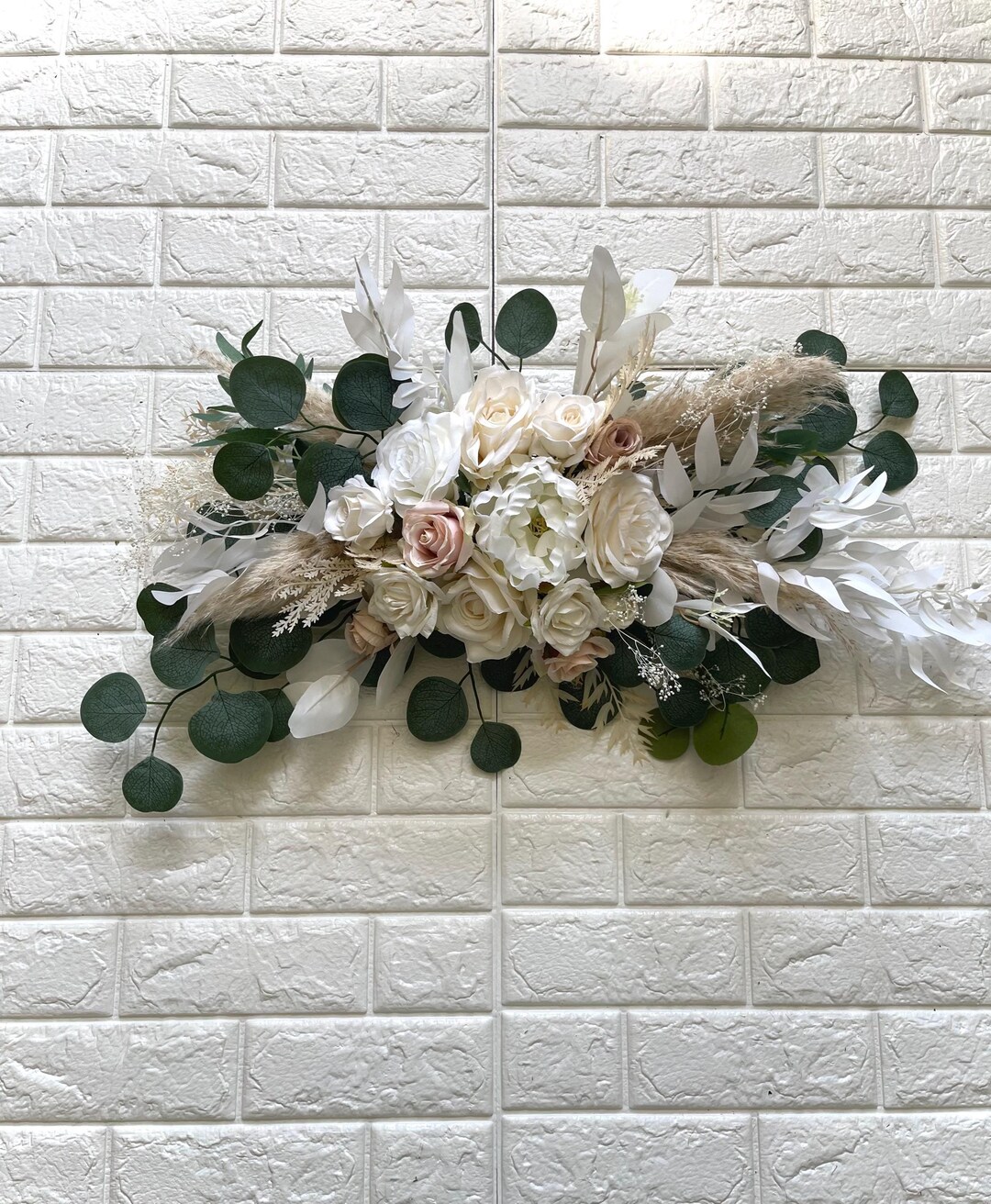 Blush and White Wedding Sign Arrangement Welcome Sign Arrangement White ...