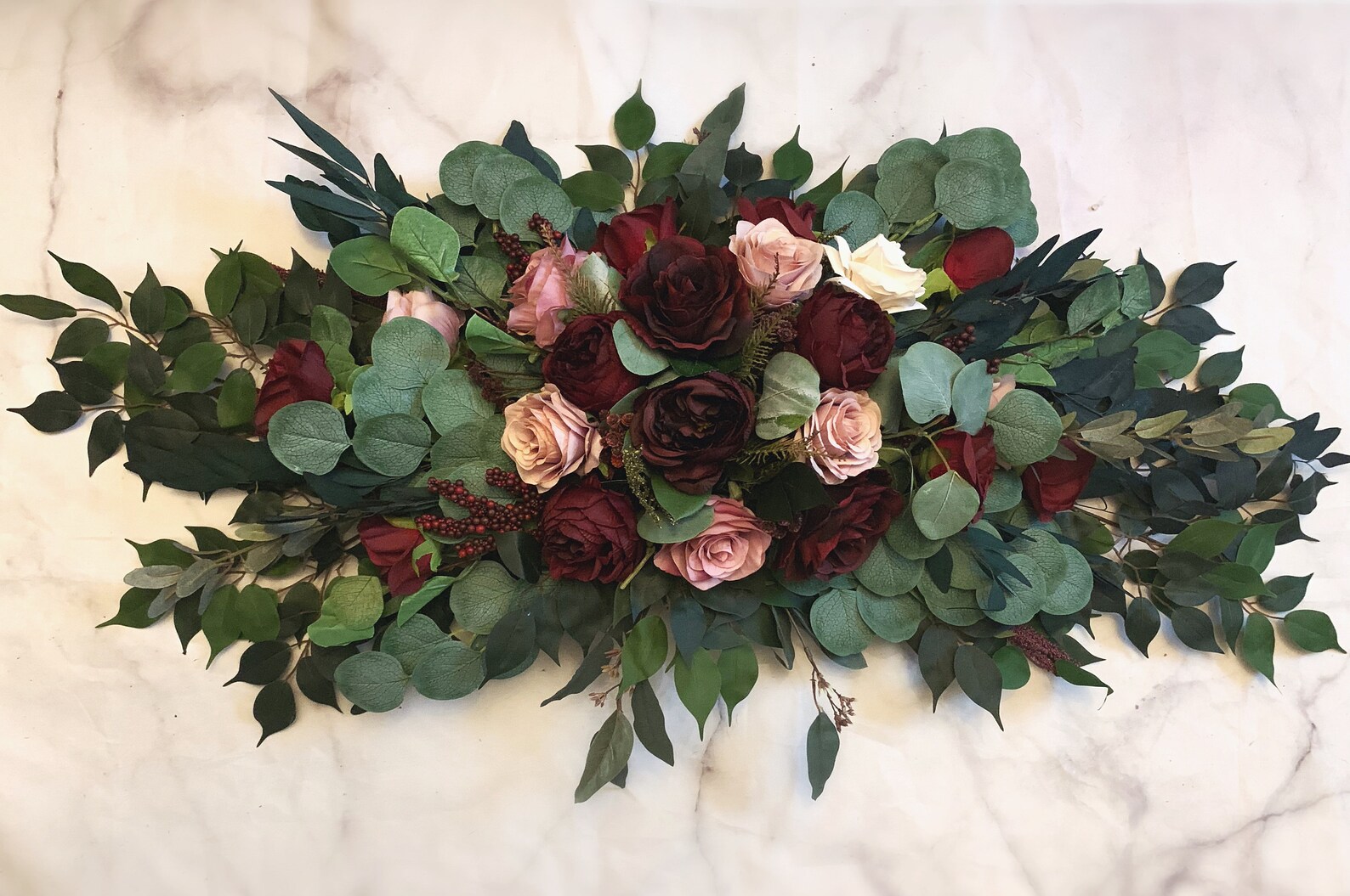 Tie Wedding Arch Arrangement Arbor Ties Arrangements Burgundy - Etsy
