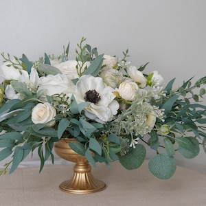 Centrepiece White Ivory Boho Anemone Wedding Centrepieces Ivory White ...