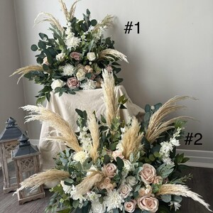Dessert Table Floor Free Standing Arch Arrangement Aisle Flowers White ...