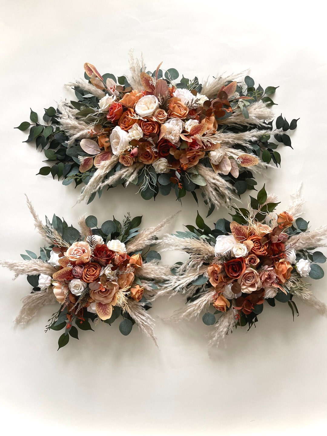 Rust Orange Arrangement Burnt Orange Wedding Arch Arbor Arrangements ...