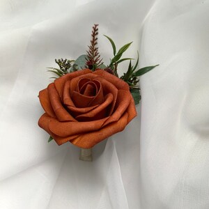 Burnt Orange Rust Terracotta Boutonnieres Wedding Boutonnière ...