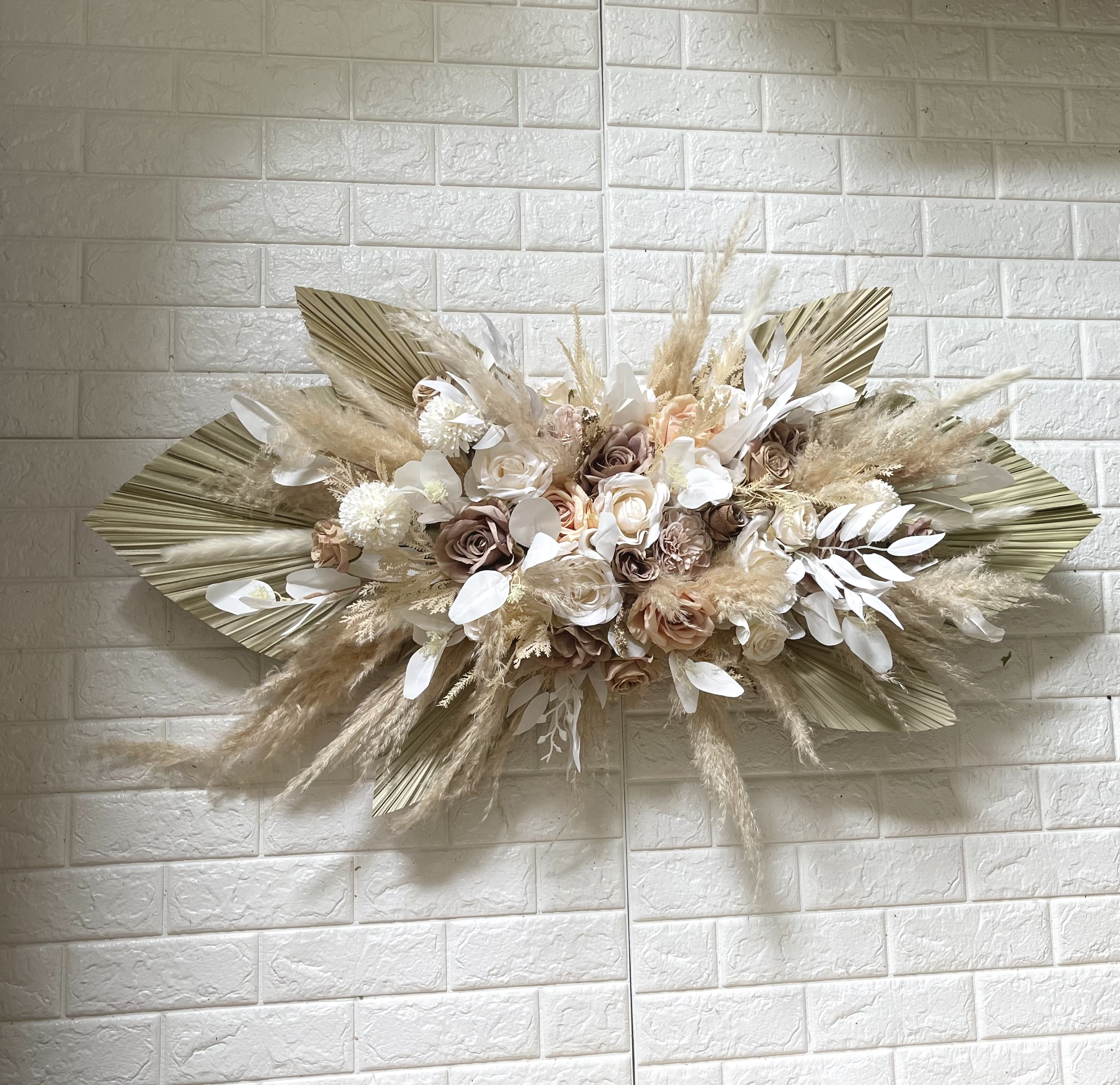 BOHO Pampas Grass Wedding Arch Arrangement Rustic Arbor Arrangements ...