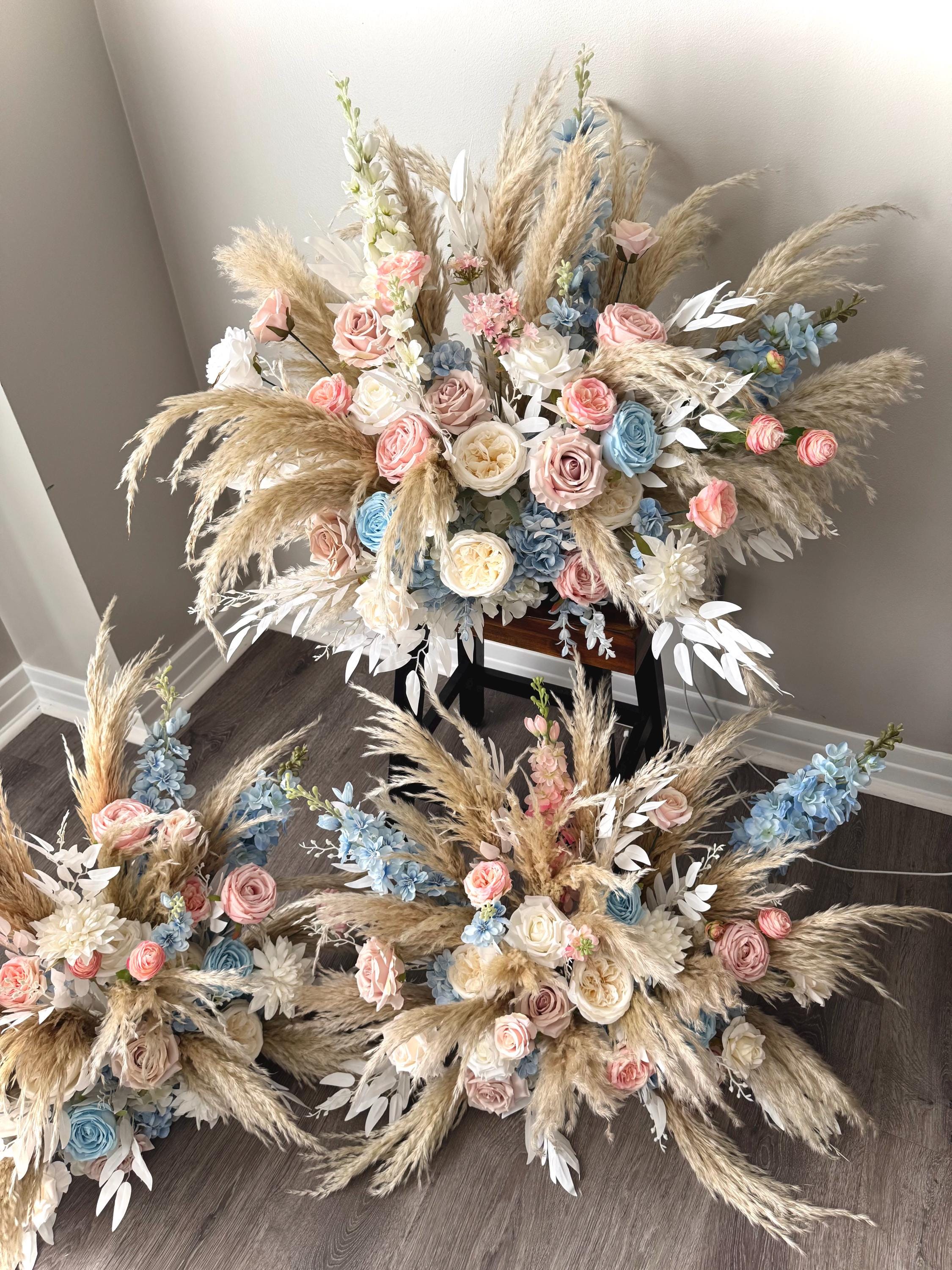 Floor Arch Free Standing Arch Arrangement Aisle Flowers White and Green ...