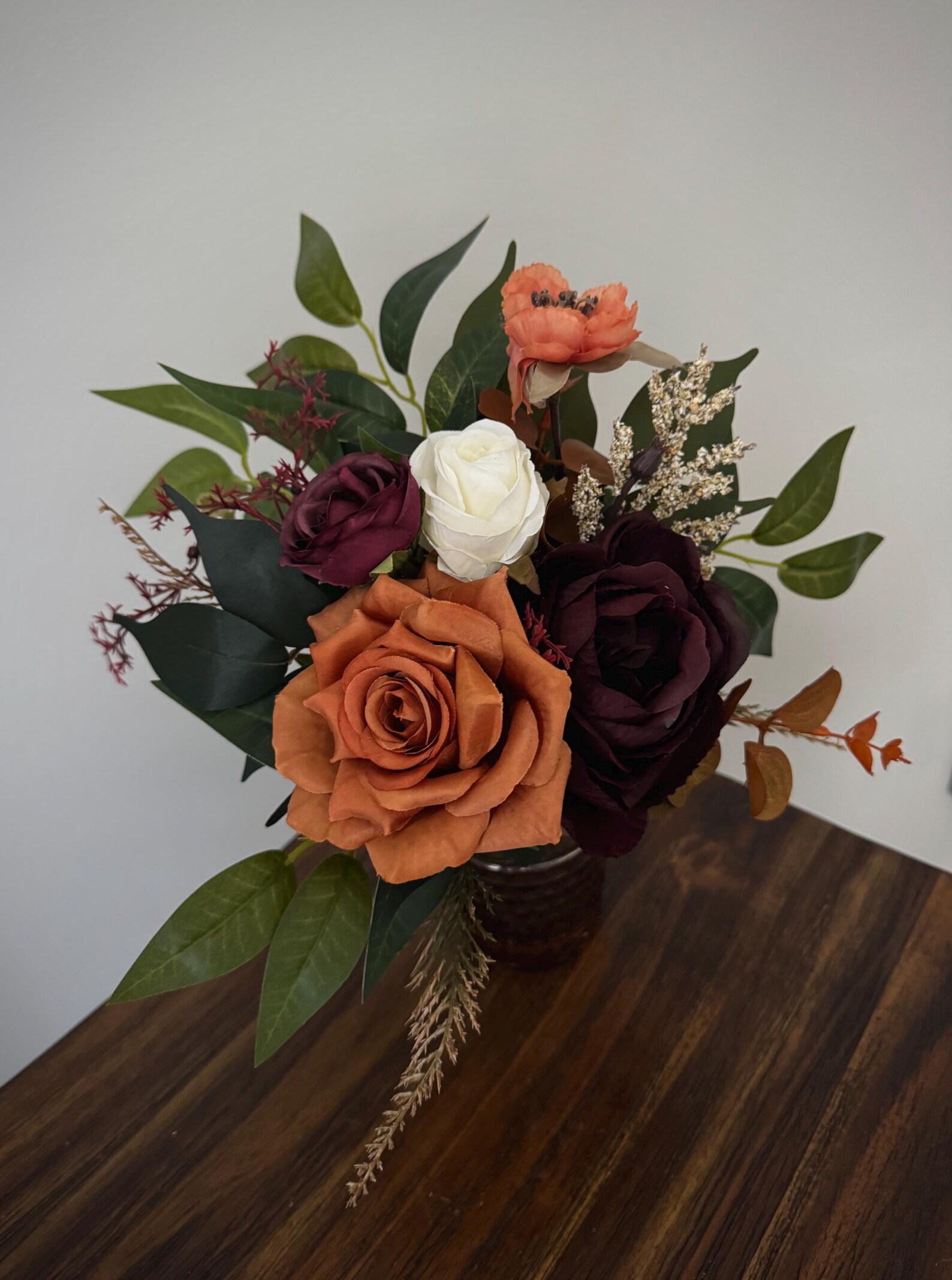 Centrepiece Burgundy Rust Orange Terracotta Wedding Centrepieces Rust ...