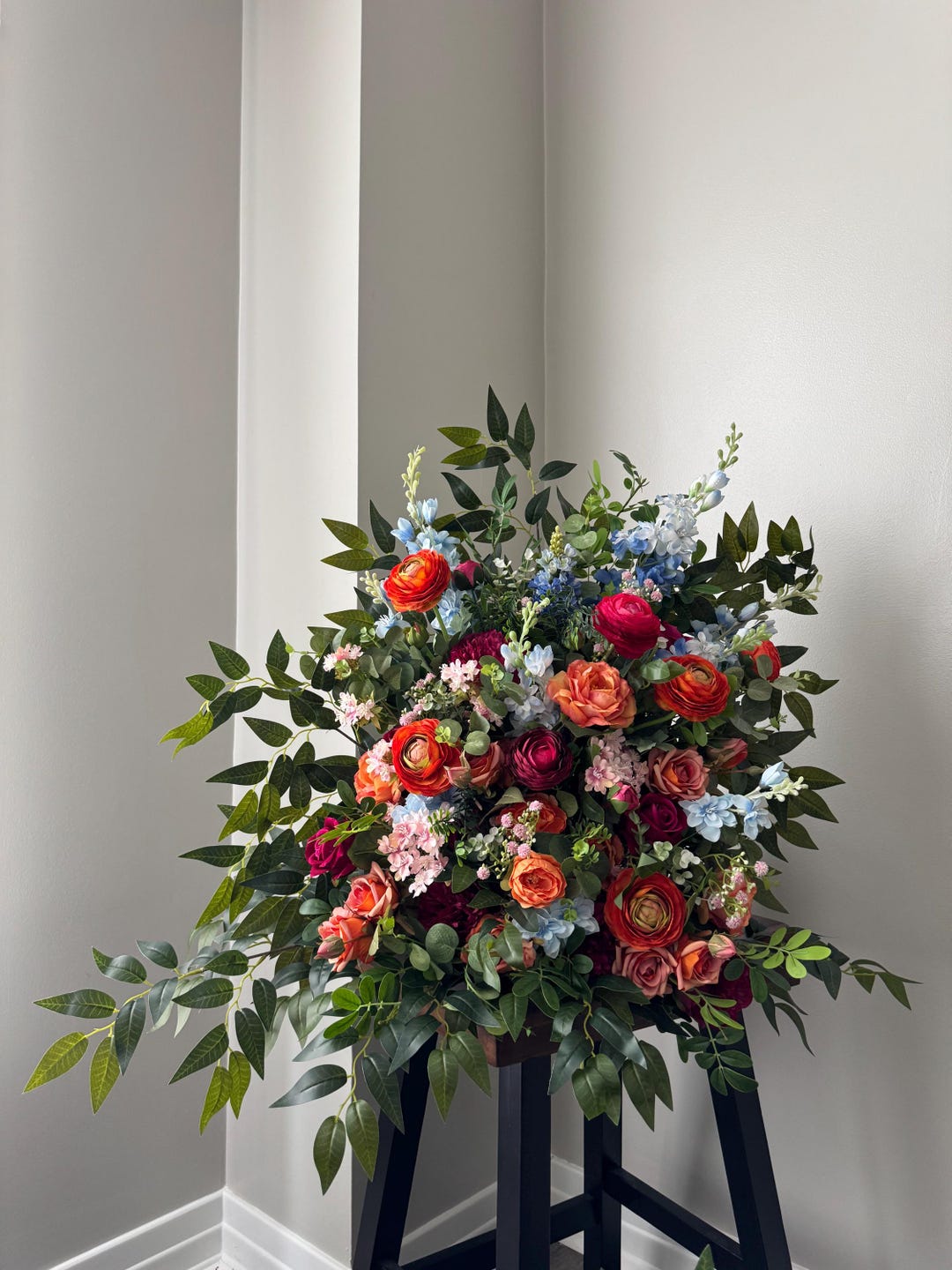 Tropical Floor Free Standing Arch Arrangement Aisle White Monstera Palm ...