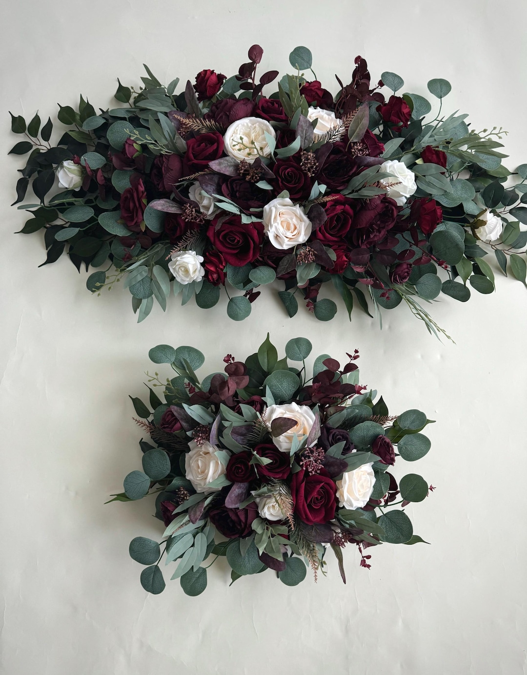 Tie Wedding Arch Arrangement Arbor Ties Arrangements Burgundy Cream ...