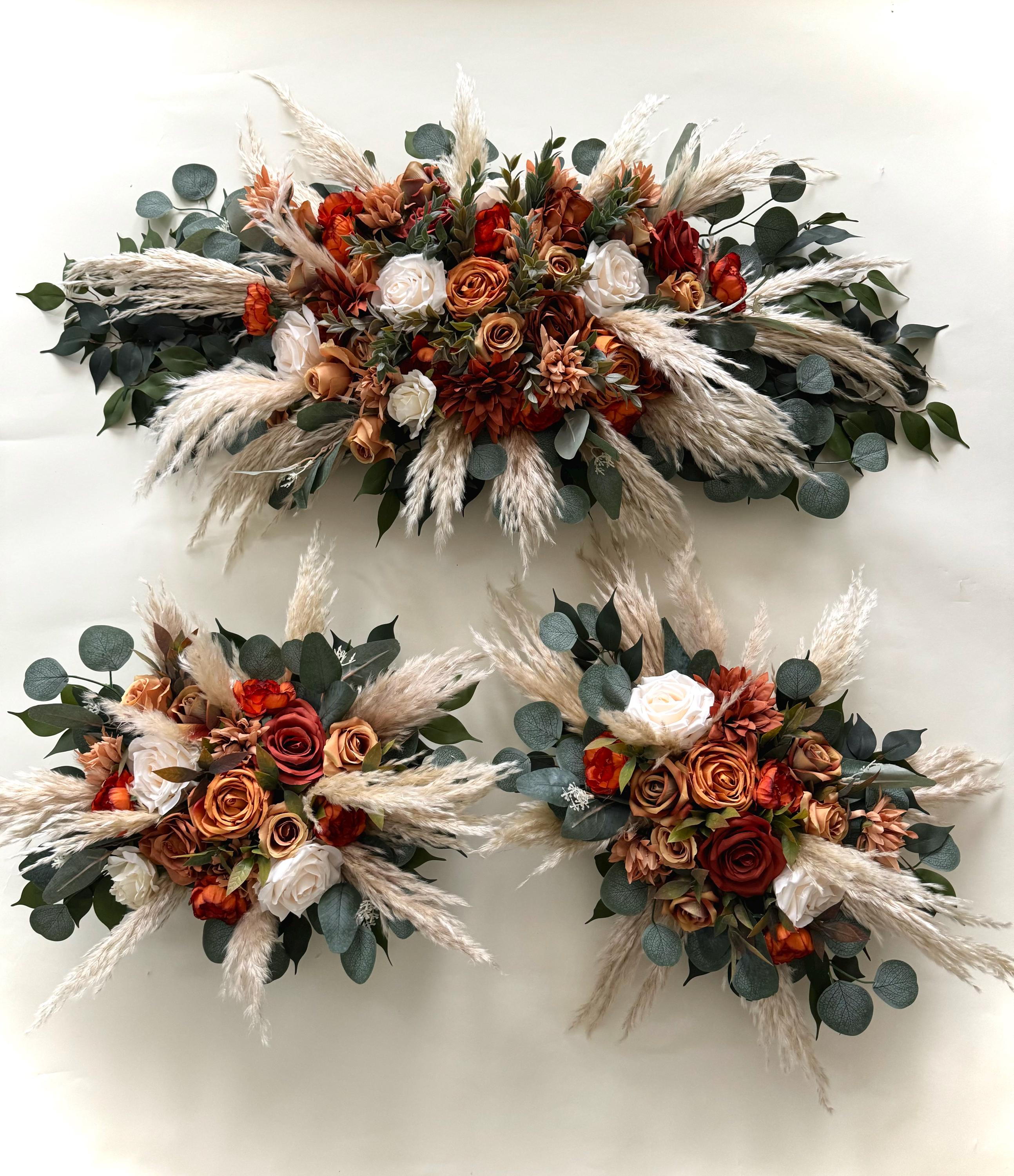 Terracotta Rust Orange Arrangement Burnt Orange Wedding Arch Arbor ...
