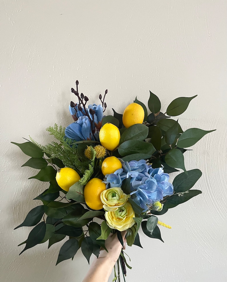 Amalfi Coast Wedding Arch Arrangement Lemon and Blue Wedding - Etsy
